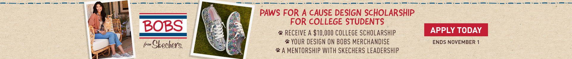 Microsite BOBS FROM SKECHERS PAWS FOR A CAUSE DESIGN SCHOLARSHIP